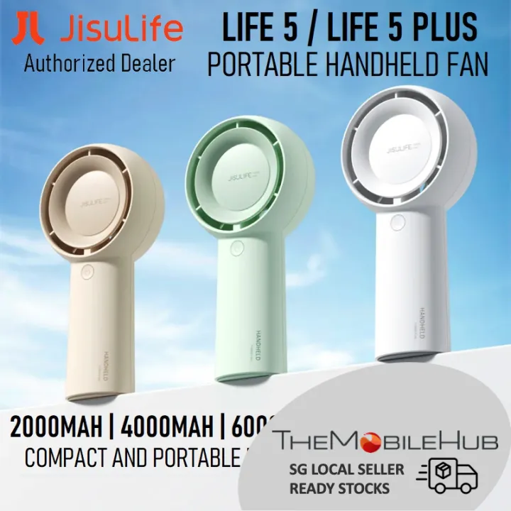 JISULIFE Life 5 / Life 5 Plus Portable Handheld Fan Strong Wind ...
