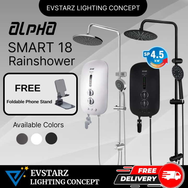 ALPHA Smart 18i/E Plus Rainshower DC Pump or Non Pump Instant Water Heater | Lazada