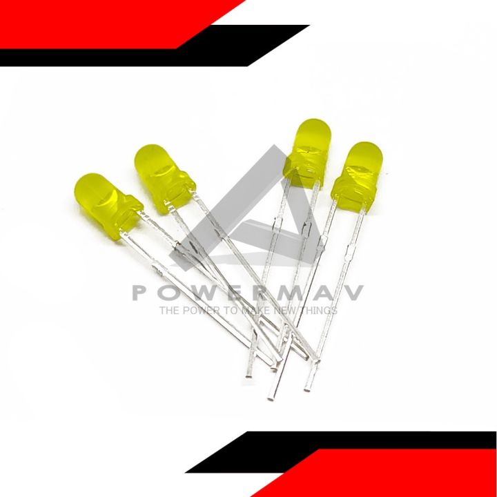 4pcs 3mm led yellow Light Emitting Diode 3V DC light emitting diode for ...