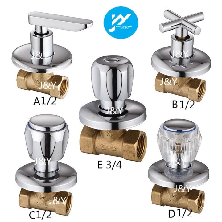 Concealed Shower Tap Chrome Brass Stopcock Valve Wall Mounted Shower ...