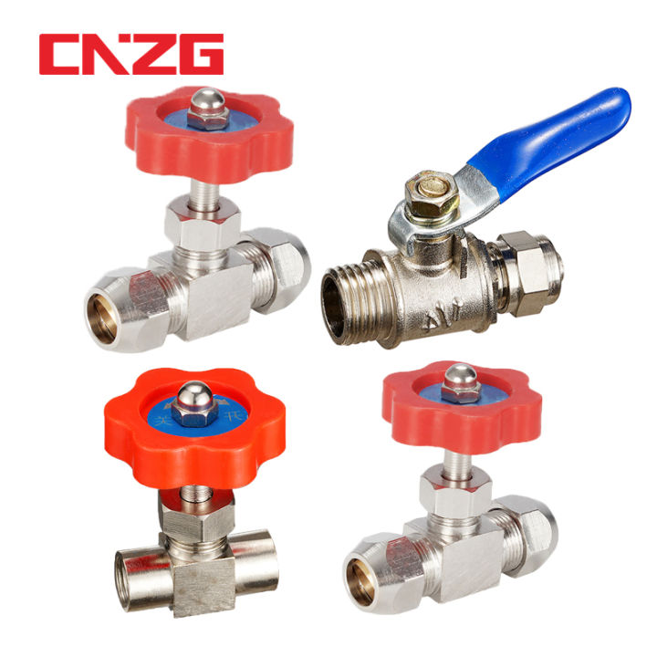 Ferrule Needle Valve Copper Tube Ball Nickel Plated Gas Flow Control ...