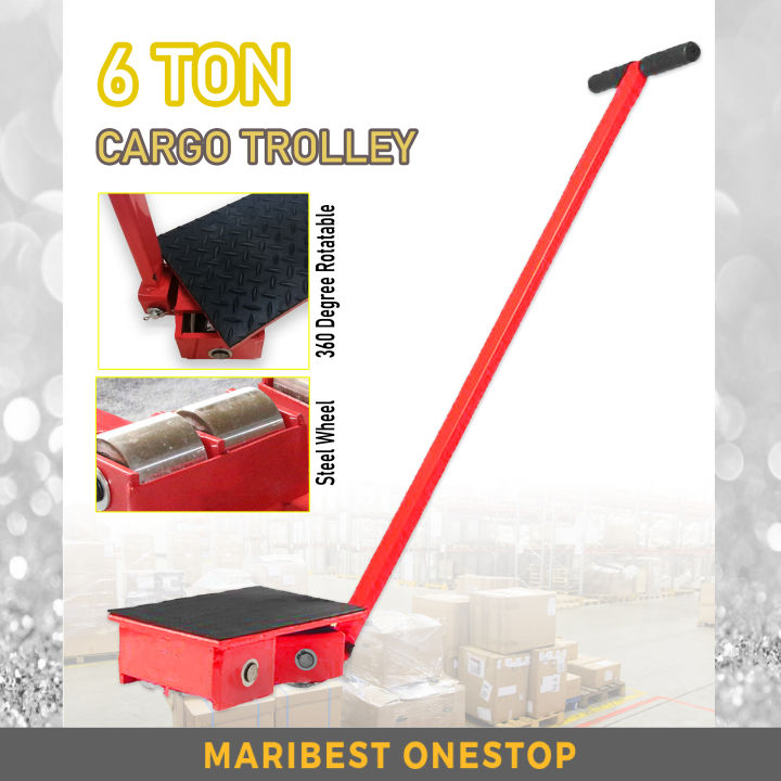 6 TON CARGO TROLLEY WITH HANDLE 360° Degree Rotation Heavy Duty ...