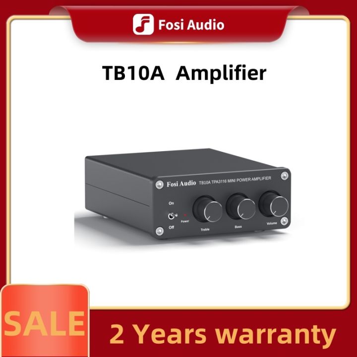 Fosi Audio TB10A TPA3116D2 Stereo Amplifier Receiver 2 Channel Mini HiFi Power Amplifier Audio ...