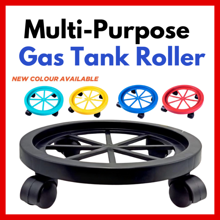 PVC Round Gas Stand Roller Roda Tong Gas Trolley Heavy Duty Thick | Lazada