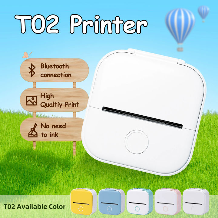 Phomemo T02 Pocket Thermal Printer with 1 Free Label - Compact ...