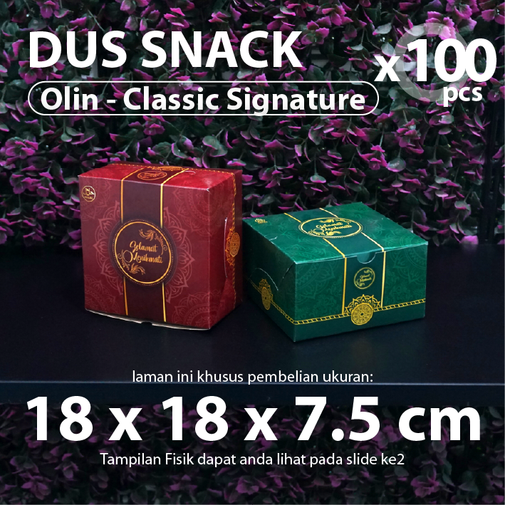 Paket 100 pcs - Dus Motif 18 x 18 x 7.5 cm - Signature Classic - Olin ...