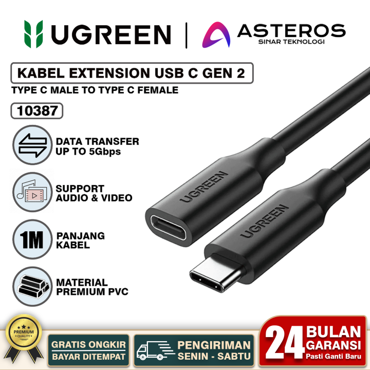 UGREEN Kabel Extension Type C Male To Type C Female Speed Up To 10Gbps ...