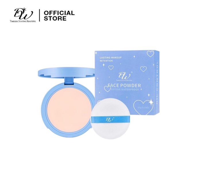 DW NEW Lasting Waterproof Oil Control Matte Flawless Face Pressed Powder 10g （With Puff） | Lazada PH
