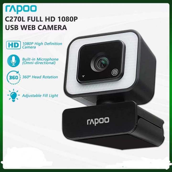 Rapoo C270L Webcam FHD 1080P With USB Microphone Rotatable Mini Cameras ...