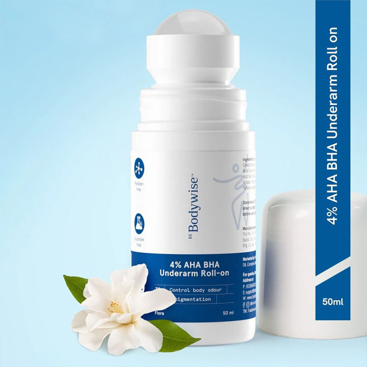 Be Bodywise 4% Aha Bha Underarm Roll On 50ml | 2% Lactic Acid, 1% ...