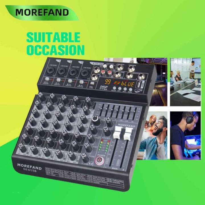 Mixer Audio Profesional DJ6 built-in EQ 16DSP Bluetooth/USB/PC/MP3 ...