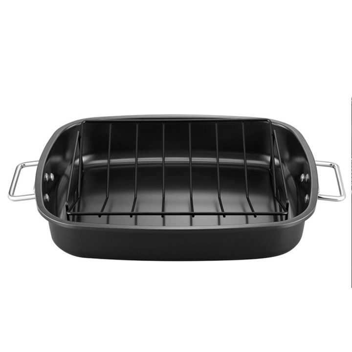 Nonstick Roasting Pan with Rack 17x14 Inch Turkey Roaster Pan Chicken ...