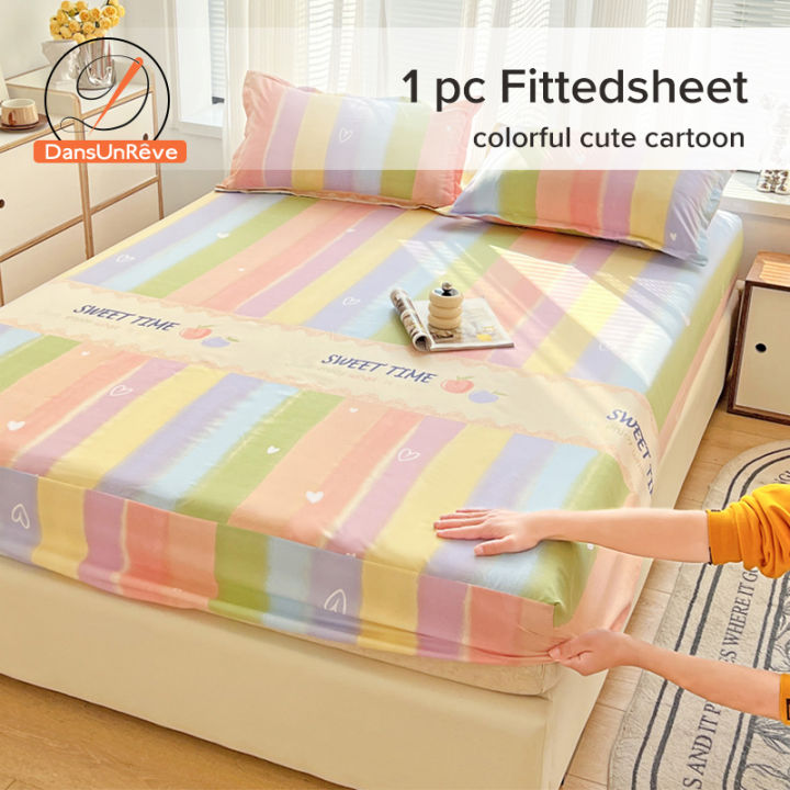 Dansunreve 1 Pc Fitted Sheet Colorful Cartoon Printed Fittedsheet ...