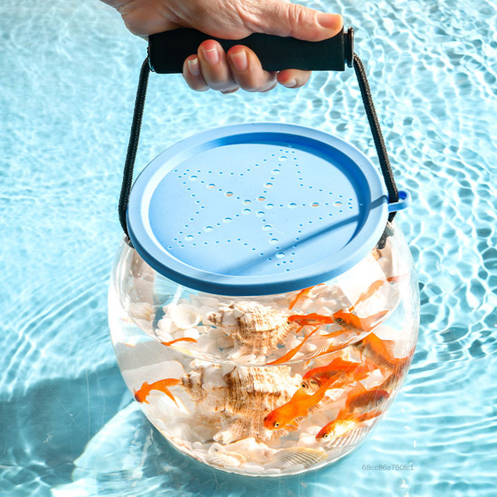 Portable Live Fish Bucket Colorful Stone Telescope Fishing Net for ...