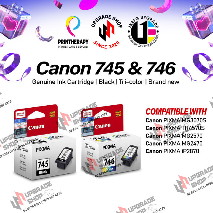 CANON PIXMA PG-745 & CL-746 | Black and Tri-Colour Ink Cartridge / 745 ...