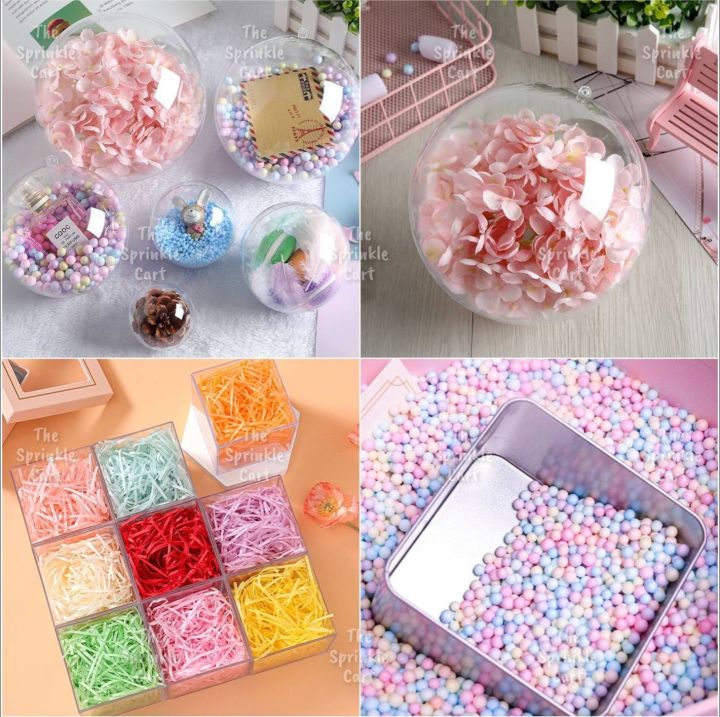 Transparent Fillable Plastic Crystal Ball and Fillers Shredded Crinkle ...