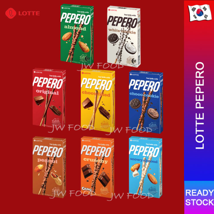 Lotte Pepero Almond White Cookie Choco Cookie Peanut Nude Choco Filled ...