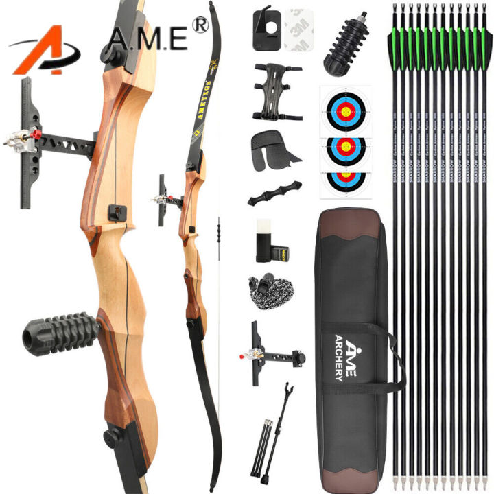 AMEYXGS 66'' 68'' 70'' Takedown Recurve bow 14-40lbs Limbs Wooden Full ...