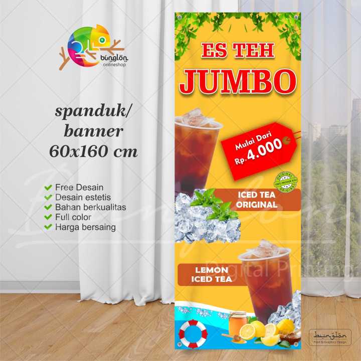 Spanduk Banner Es Teh Jumbo Custom | Lazada Indonesia