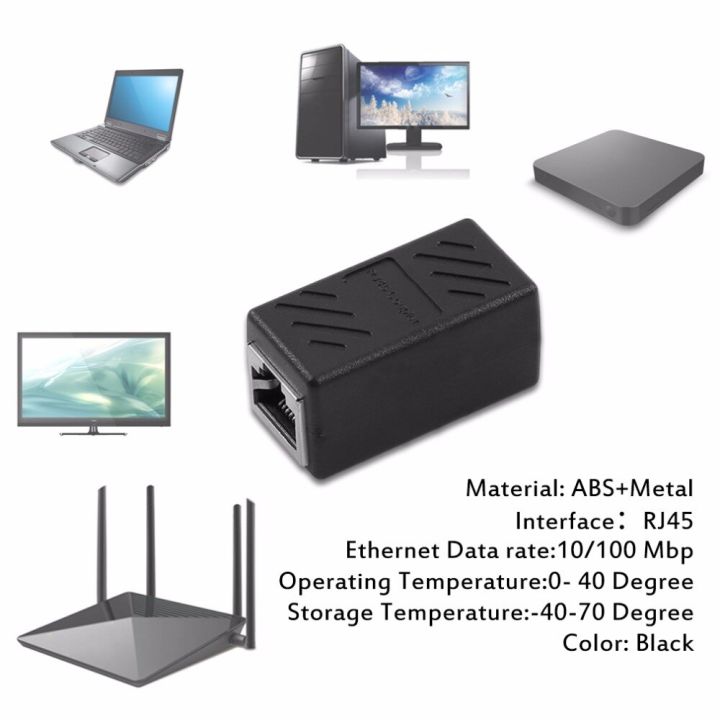 RJ45 Inline Coupler Extender Female to Female Network LAN Connector ...