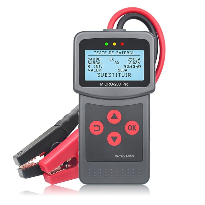 Micro-200 Pro Car Motorcycle Battery Tester 12/24V Multi-Language ...