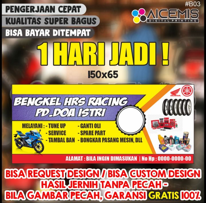 spanduk bengkel / banner bengkel / bengkel motor / bengkel mobil ...