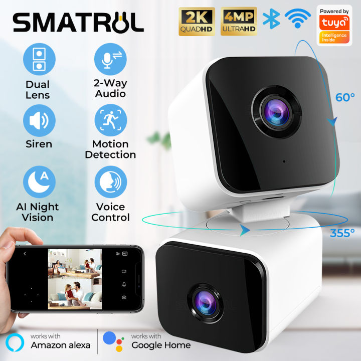 Tuya Smart WiFi 2K 4MP Binocular Camera Home Surveillance Automatic ...