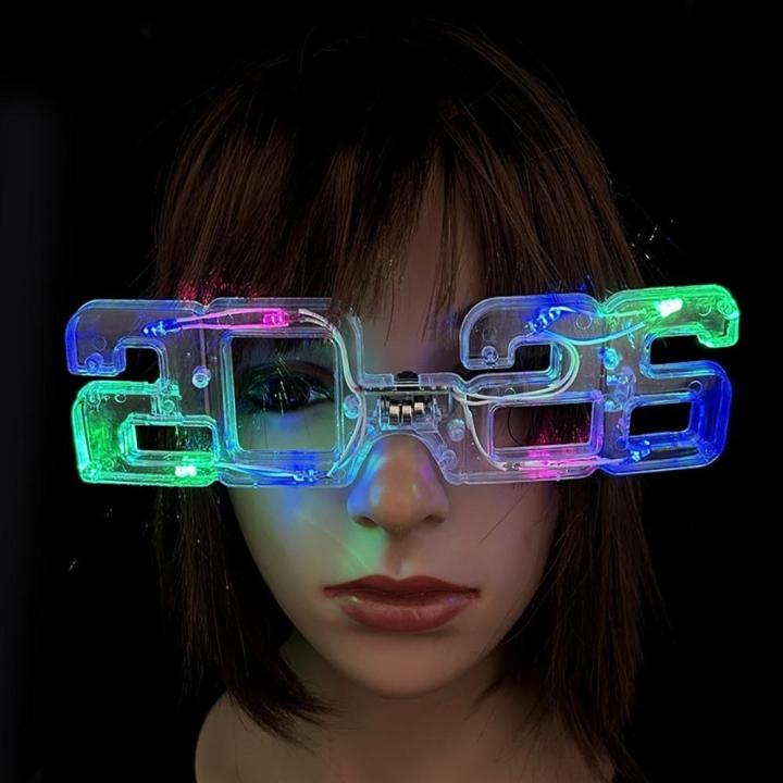 LED Glow 2026New Year Glow Glasses Number Square Shape 2026 LED Glow ...