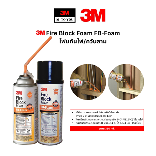 3M Fire Block Foam FB-Foam โฟมกันไฟ/ควันลาม 12 oz | Lazada.co.th
