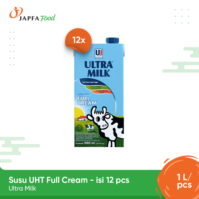Ultra Milk Susu UHT Full Cream 1L 100% Susu Sapi Segar - Isi 12 pcs | Lazada Indonesia