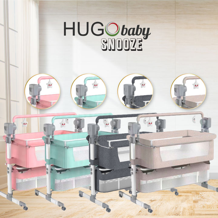 HugoBaby 3 in 1 Snooze Automatic Swing Baby Cot, Bedside Cot / Katil ...