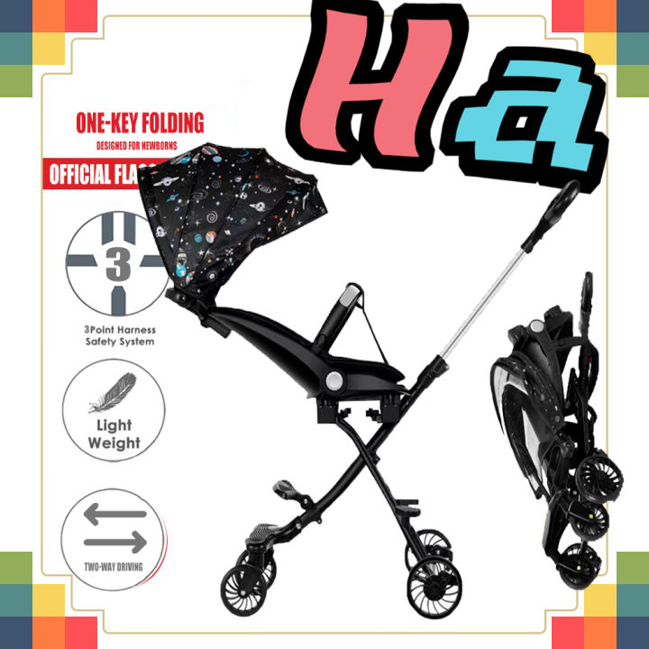 Ha Baby Stroller Foldable Two Way Push Reclinable Lightweight | Lazada PH