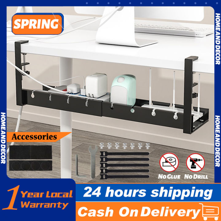 Wire Organizer Storage Cable Management Under table Storage Rack No ...