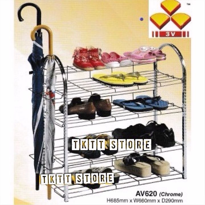 TKTT 3V 4 Tiers Alve Shoe Rack With Umbrella Holder Slipper Organiser ...