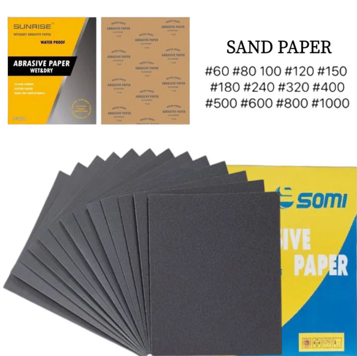 LIHA Waterproof Sand Paper Sanding Paper #60 #80 #100 #120 | Lazada PH