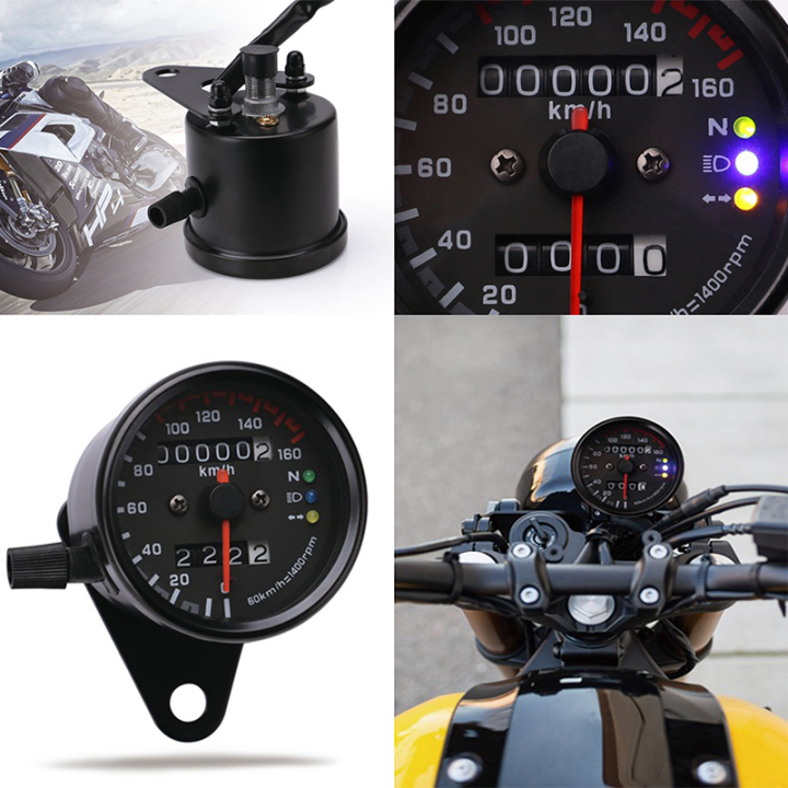 Universal Motorcycle Modified Instrument Speedometer Odometer With LED ...