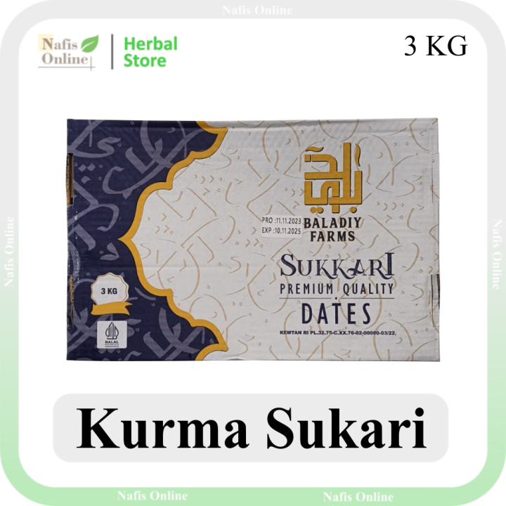 Kurma Sukkari Premium 3kg Original | Kurma Sukari 3 kg Premium Baladiy ...