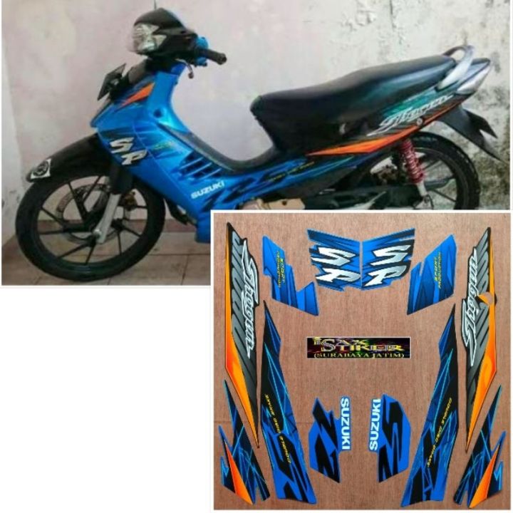 Striping original Suzuki Shogun SP 125 biru tahun 2006 2007 | Lazada ...