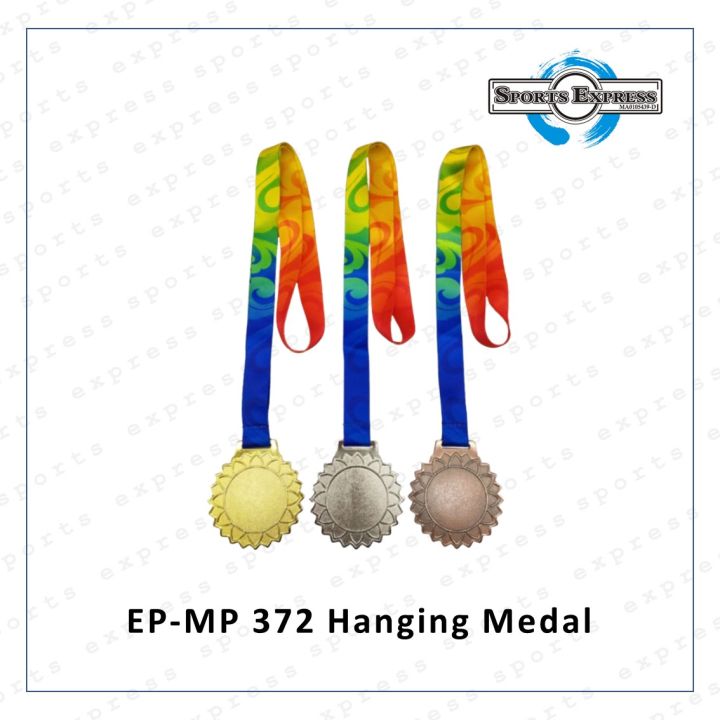 Hanging Medal Metal With Colourfull Ribbon EP-MP372 Pingat Gold Silver ...