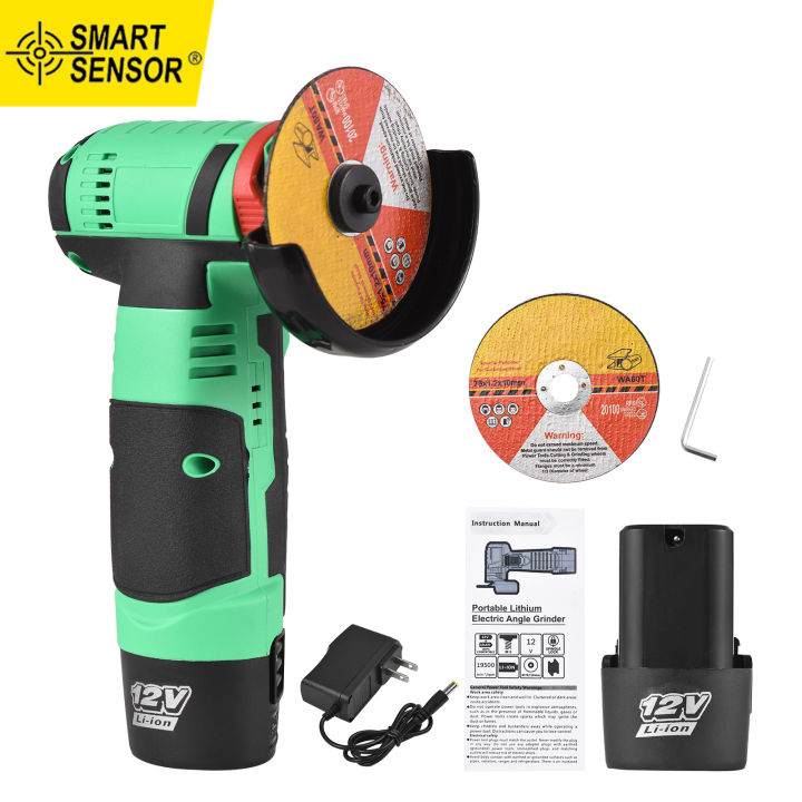 Smart Sensor 12V Cordless Angle Grinder Tool Kit Portable Lithium ...