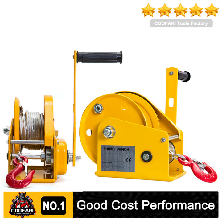 2600LBS Manual Winch Heavy Duty Hand Crank Winch Automatic Brake ...