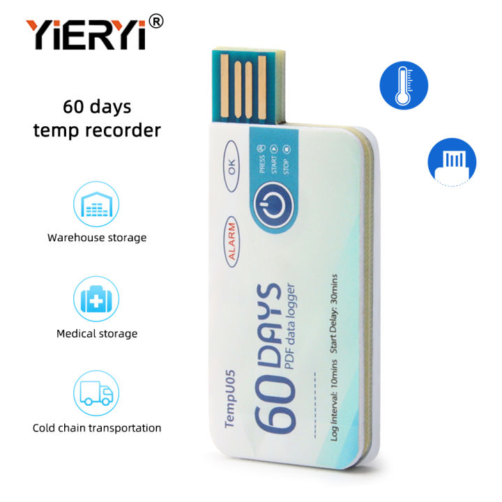 Yieryi Temperature Data logger USB 60 Days Temp Recorder for Warehouse ...