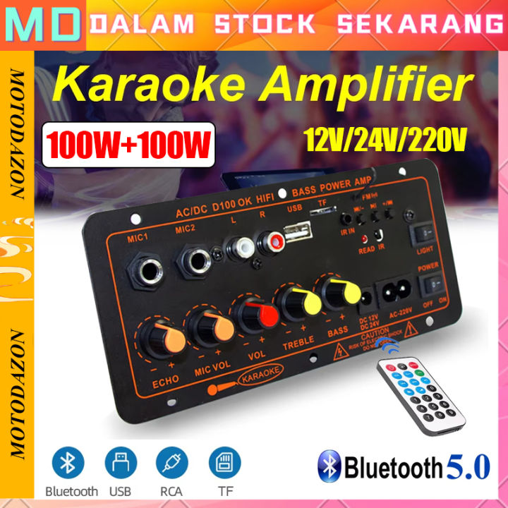 D100 Amplifier Full Bass Subwoofer Hi-Fi Bluetooth Rumah Mobil Audio ...