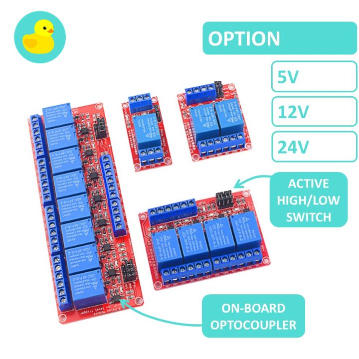 Single 1 / 2 / 4 / 8 Way Channel 5V / 12V / 24V Relay Module | Lazada