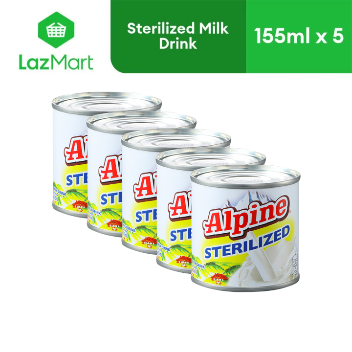 Alpine Sterilized Milk Drink 155ml - Pack of 5 | Lazada PH