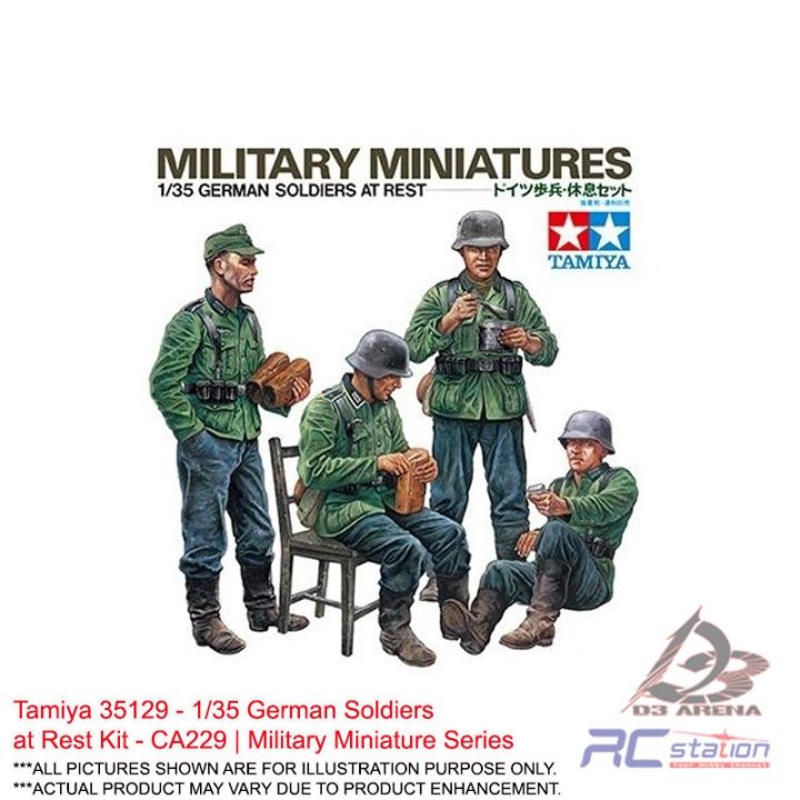 Tamiya #35129 - 1/35 German Soldiers at Rest Kit - CA229 | Military ...