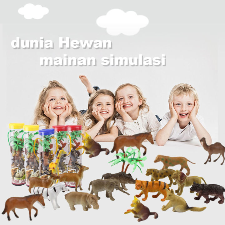 12PCS Animal Tube Miniatur / Mainan Hewan Miniature / Mainan Replika ...