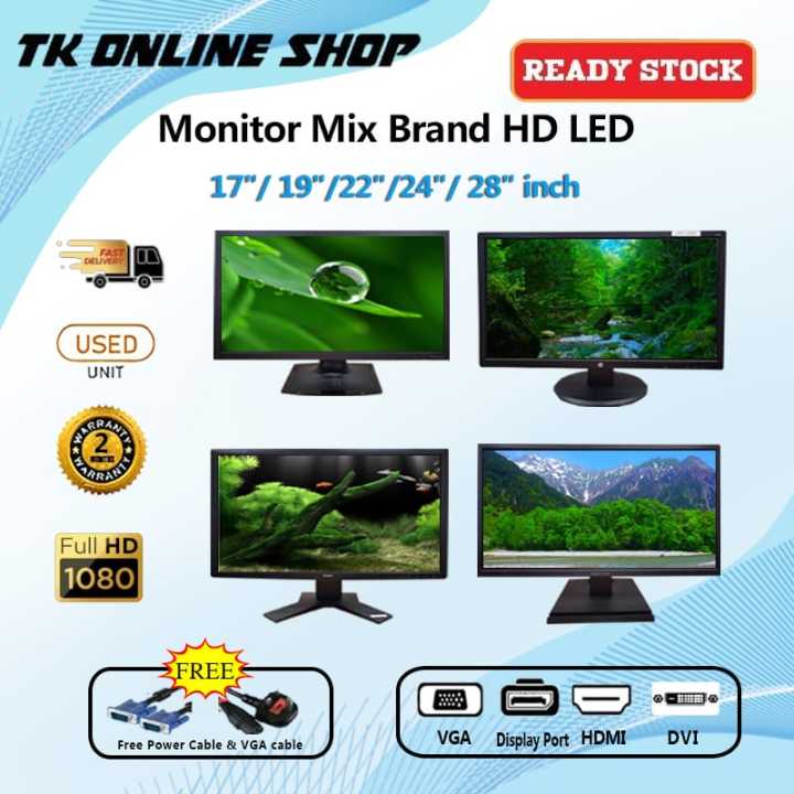 Gaming Monitor Mix Brand HD LCD / LED 17" / 19"/ 22" /24" / 28" inch ...