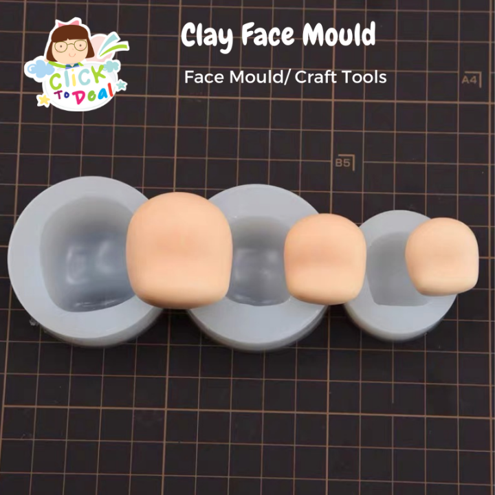High Quality Face Silicone Mould Polymer Air Dry Clay Mould Handmade ...