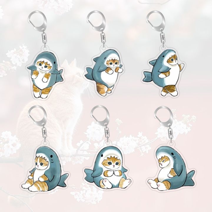 Keychain Cat Shark Carton Two Dimensional Animation Acrylic Ornaments ...